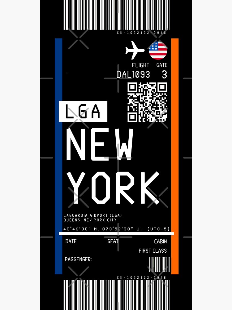 " New York City LaGuardia Airport (LGA) Boarding Pass rickrolled-Black ...