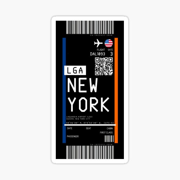 " New York City LaGuardia Airport (LGA) Boarding Pass rickrolled-Black ...