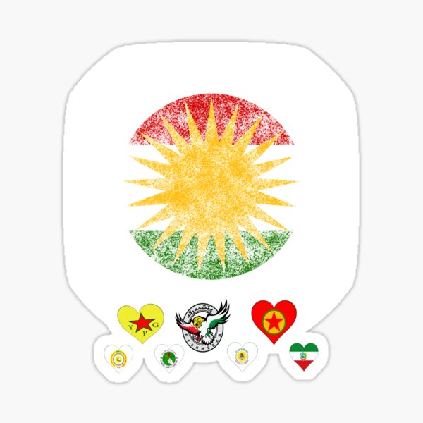 "KURDISTAN Flag,Kurdish parties" Sticker for Sale by KurdishShops ...