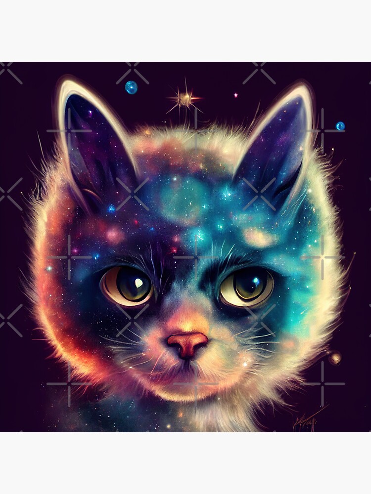 "Cosmic Kitty" Sticker for Sale by ZeroPrint | Redbubble