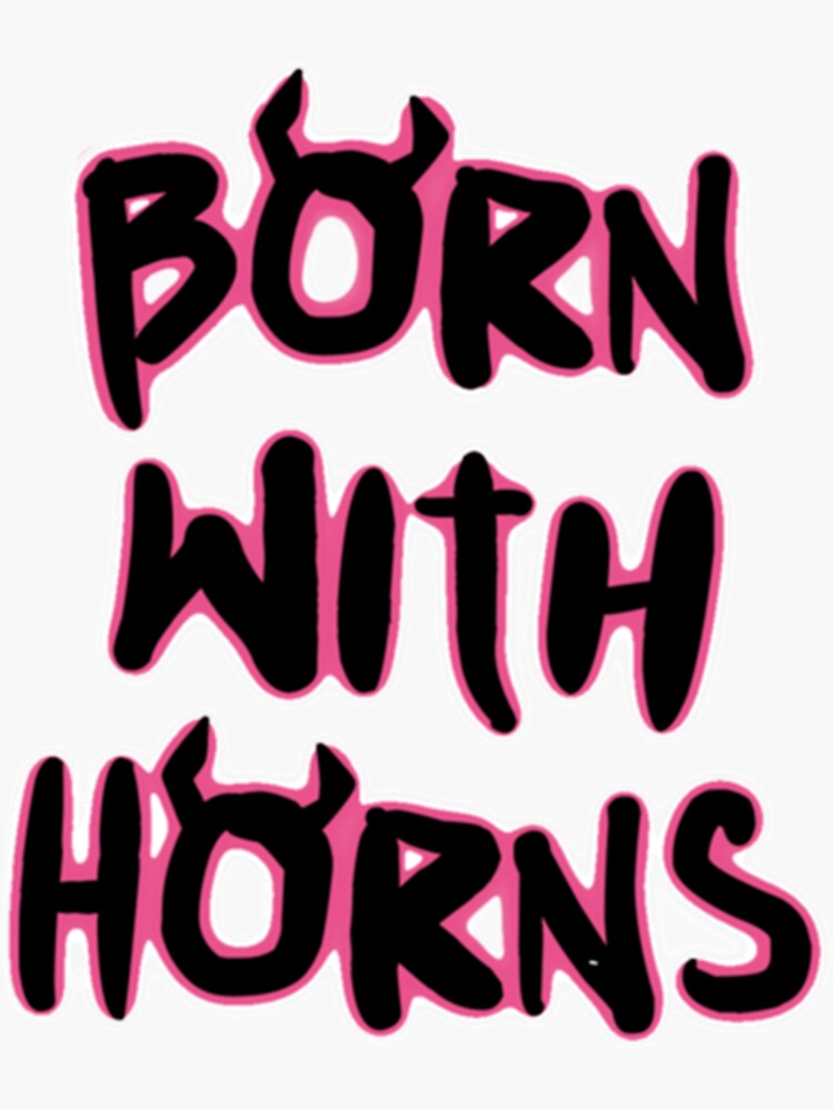 "Born with Horns Classic" Sticker for Sale by x1vectorGraphic | Redbubble