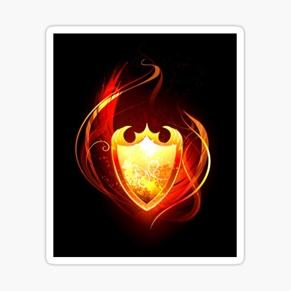 "Fiery Shield ( Fire Shield )" Sticker for Sale by Blackmoon9 | Redbubble