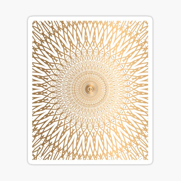 "Metallic gold mandala art print golden decor" Sticker for Sale by ...