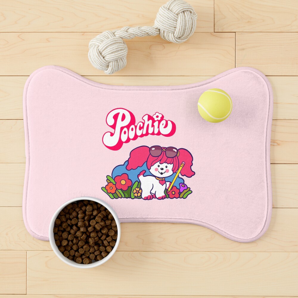 "Poochie and Pencil - Retro 80s Pink Dog" Sticker for Sale by ...