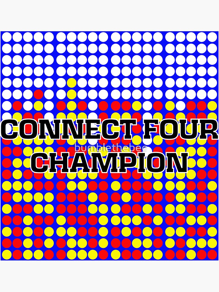 "connect four champion" Sticker for Sale by bumblethebee | Redbubble