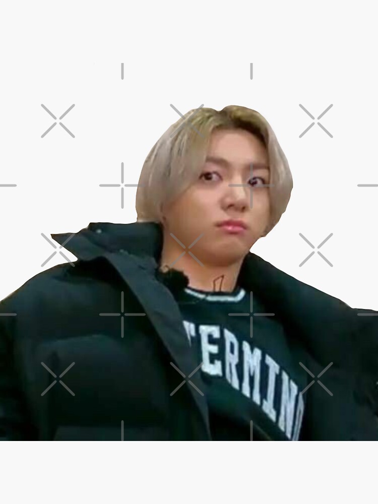 "Jungkook BTS JK shook face funny" Sticker for Sale by tokki-drawings ...