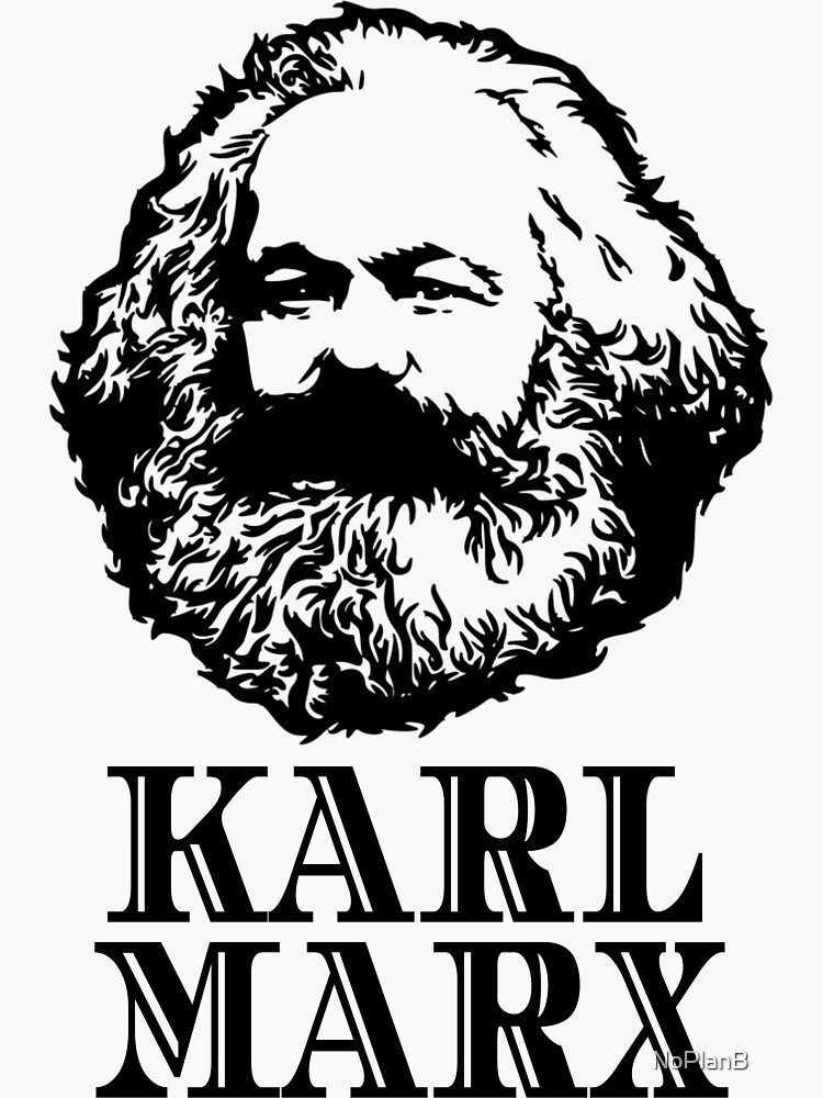 "Communist Socialist Karl Marx Portrait" Sticker for Sale by NoPlanB ...