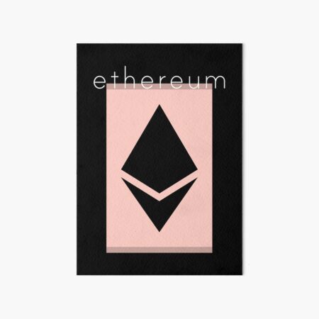 "Ethereum ETH Crypto - Pastel Pink Rectangle with Black Diamond Logo ...