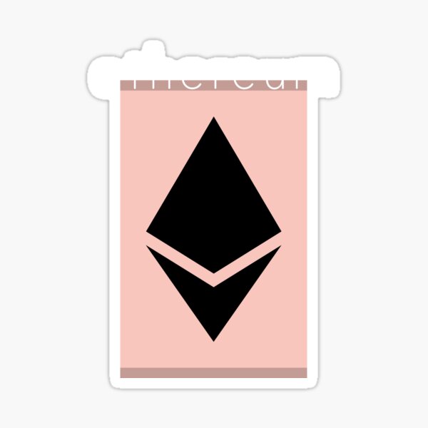 "Ethereum ETH Crypto - Pastel Pink Rectangle with Black Diamond Logo ...