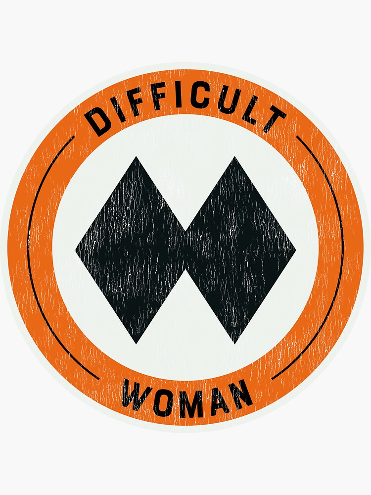 "Difficult Woman - Double Black Diamond Skier" Sticker for Sale by ...