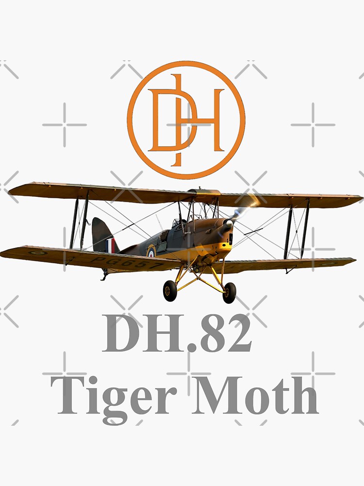"De Havilland DH.82 Tiger Moth" Sticker for Sale by Digitalfred | Redbubble