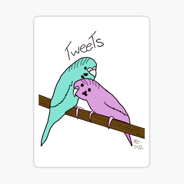 "Cute Budgies - Pop out" Sticker for Sale by AlaynaJ1 | Redbubble