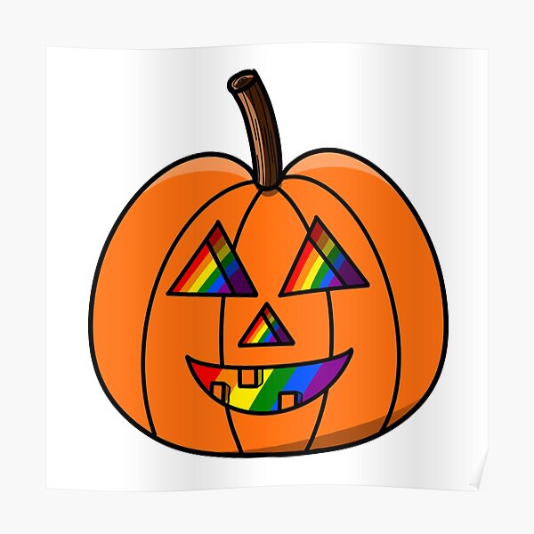 "Rainbow Pride Halloween Jack o Lantern" Poster for Sale by ...