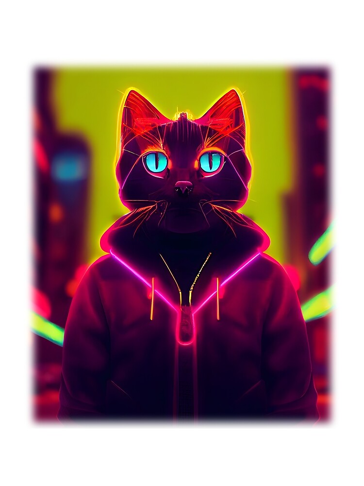 "Cyberpunk cat, cyberpunk cat illustration, cyberpunk cat design." Art ...