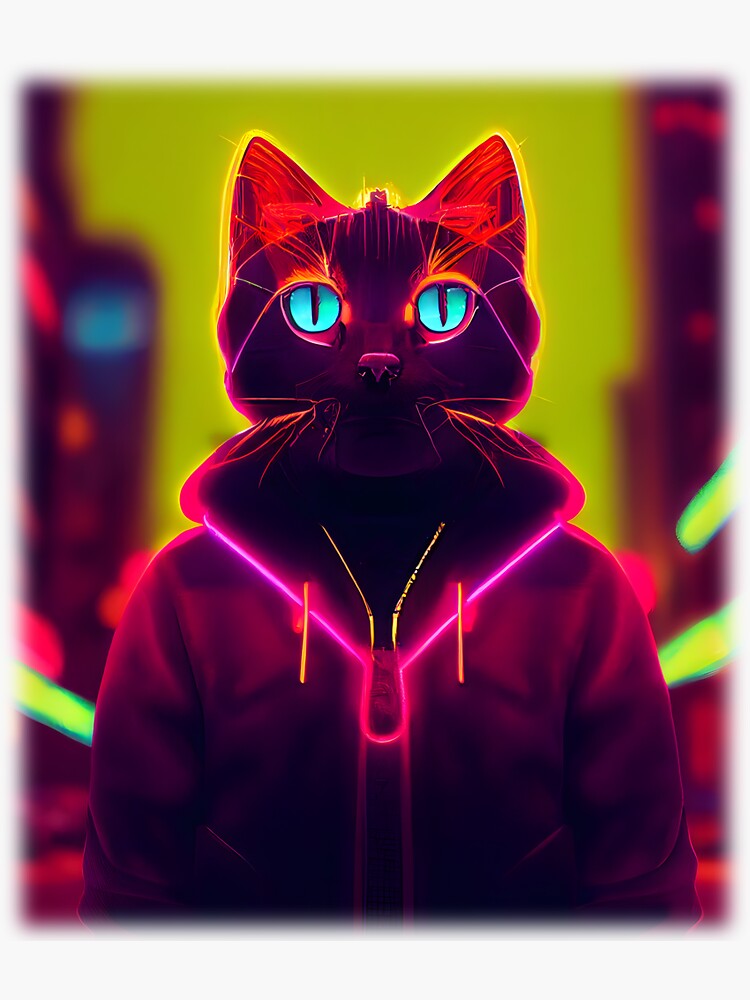 "Cyberpunk cat, cyberpunk cat illustration, cyberpunk cat design ...