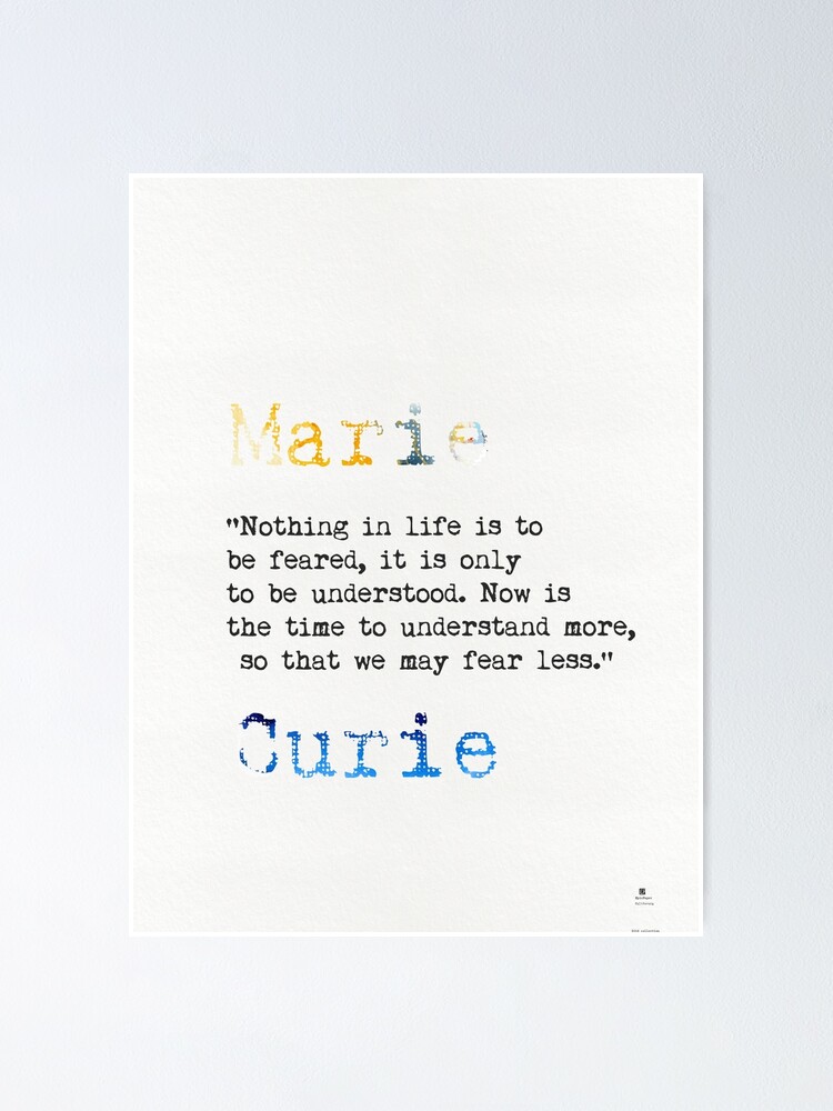 "Marie Curie quote" Poster for Sale by Pagarelov | Redbubble