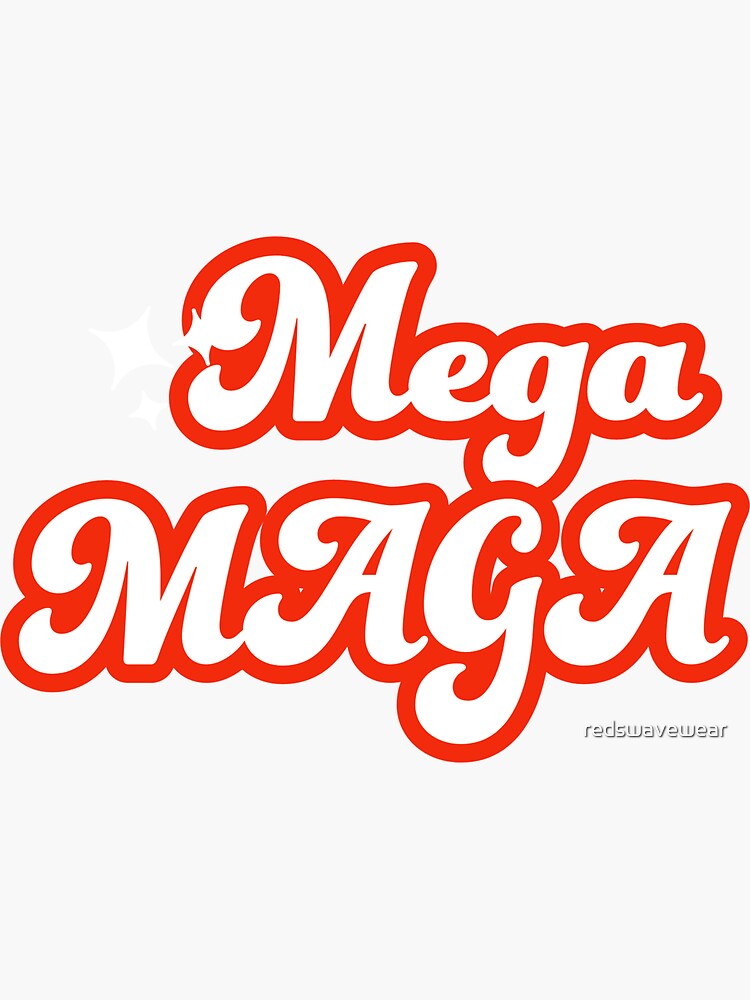 "Red Mega MAGA Logo" Sticker for Sale by redswavewear | Redbubble