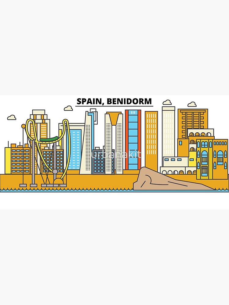 "Spain, Benidorm City Skyline Design" Poster for Sale by urbanakit ...