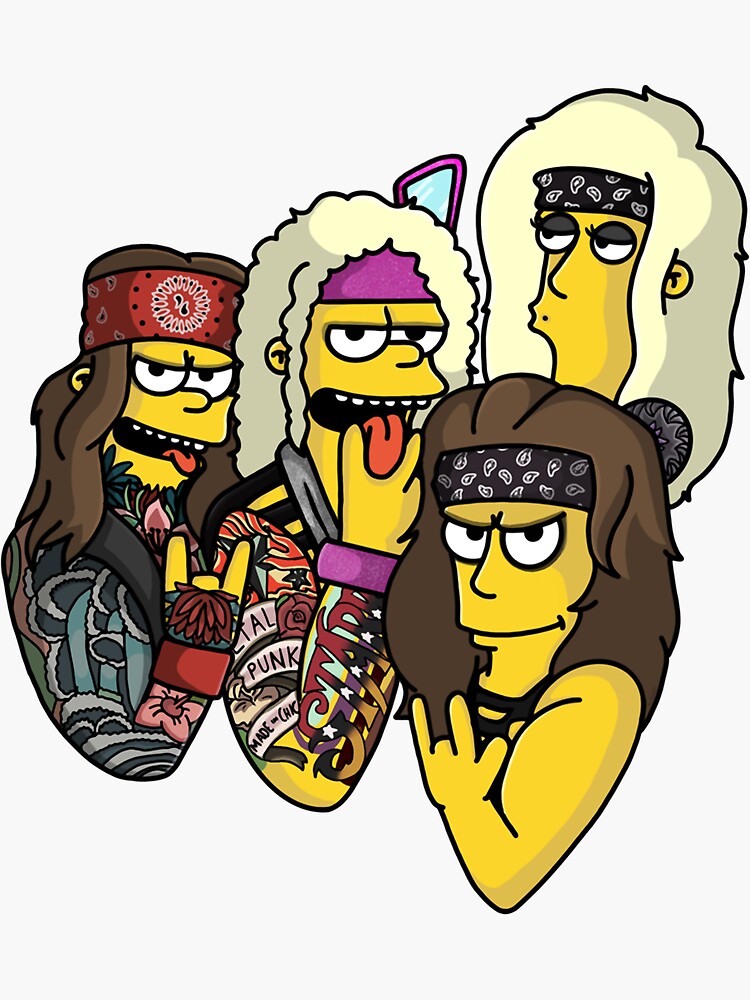 "Steel Panther (Simpsons style)" Sticker for Sale by mcdannell66 ...