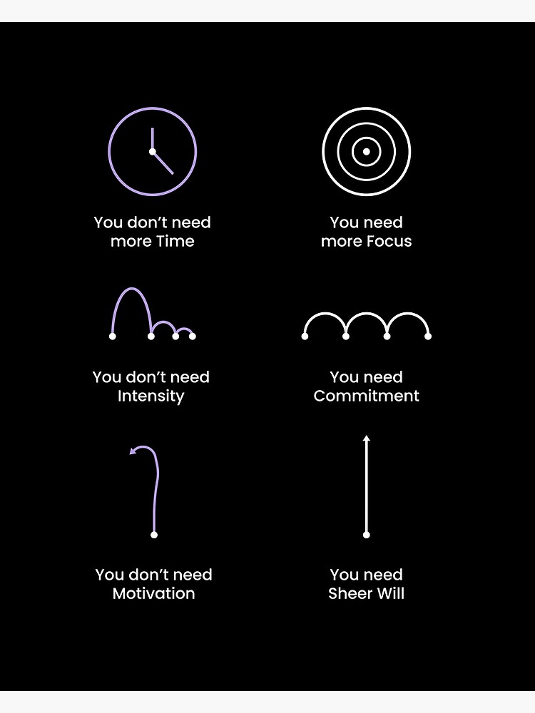 "you need more focus not more time, commitment not intensity, sheer ...