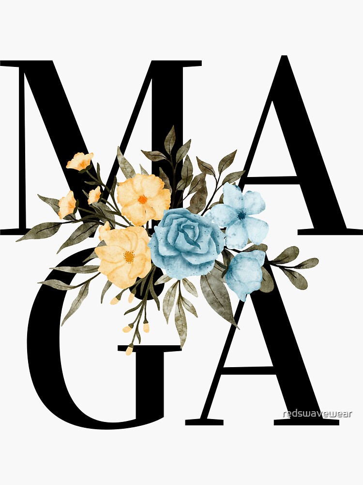 "Floral MAGA 2 Logo" Sticker for Sale by redswavewear | Redbubble
