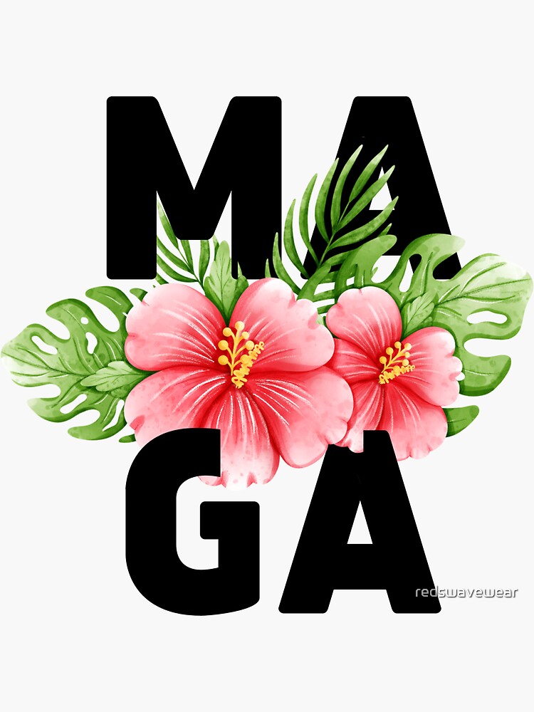 "Floral Maga 4 Logo" Sticker for Sale by redswavewear | Redbubble