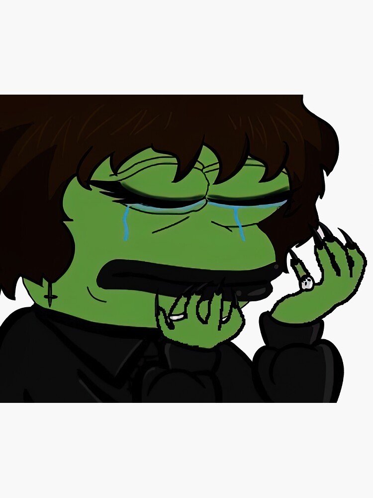 "Goth Sad Pepe Gothic Meme" Sticker for Sale by ASamArt | Redbubble