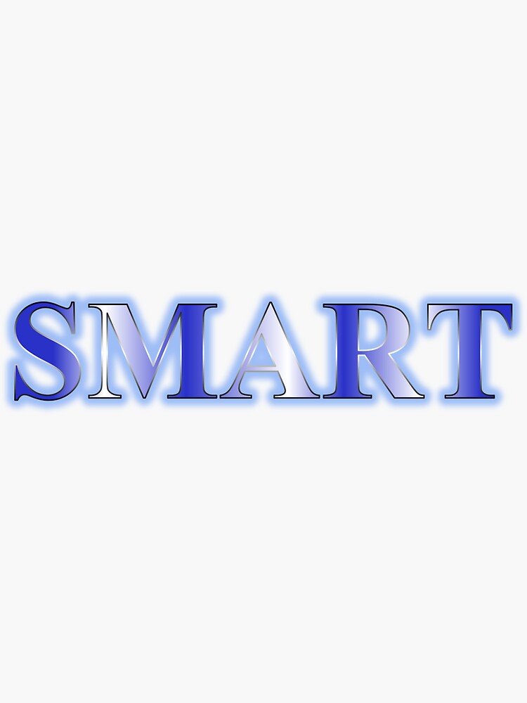 "Smart word with blue and white color" Sticker for Sale by Onthewind | Redbubble