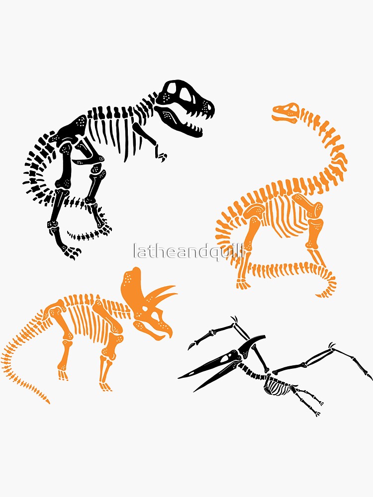 "Excavated Dinosaur Fossils - Halloween" Sticker for Sale by ...
