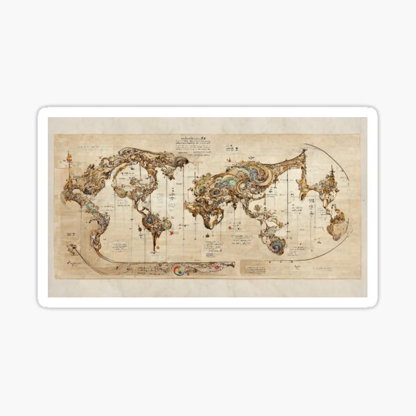 "Fantasy World Map" Sticker for Sale by Adventine | Redbubble