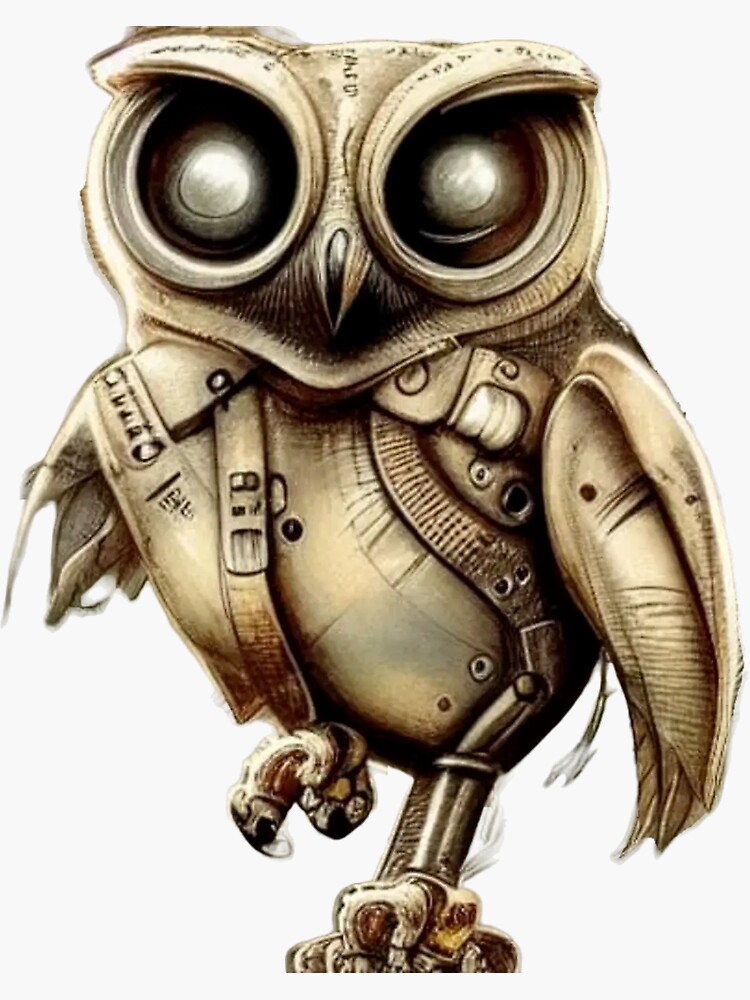 "biomechanical owl" Sticker for Sale by Imaclone | Redbubble