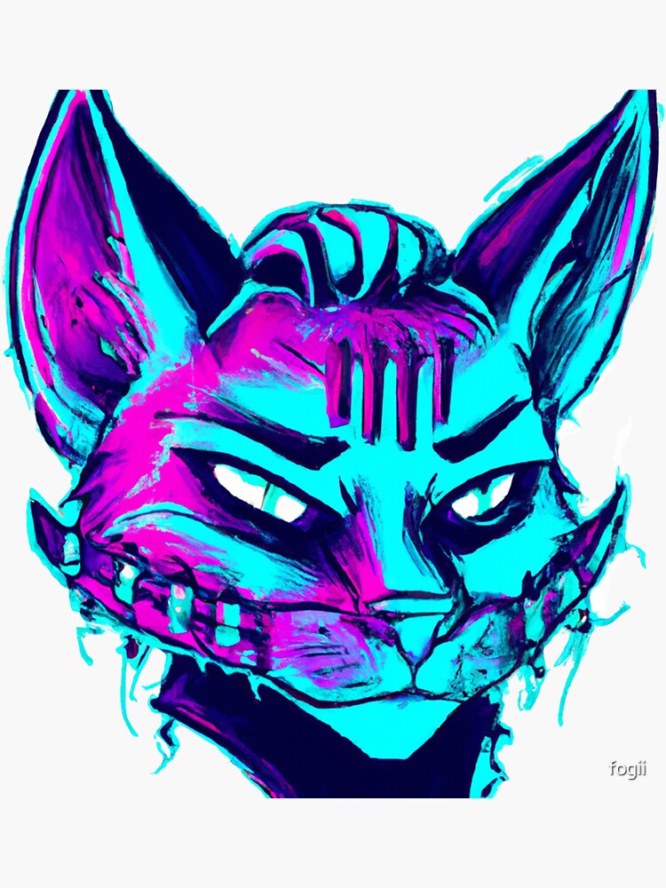 "halloween digital cat amazing" Sticker for Sale by fogii | Redbubble