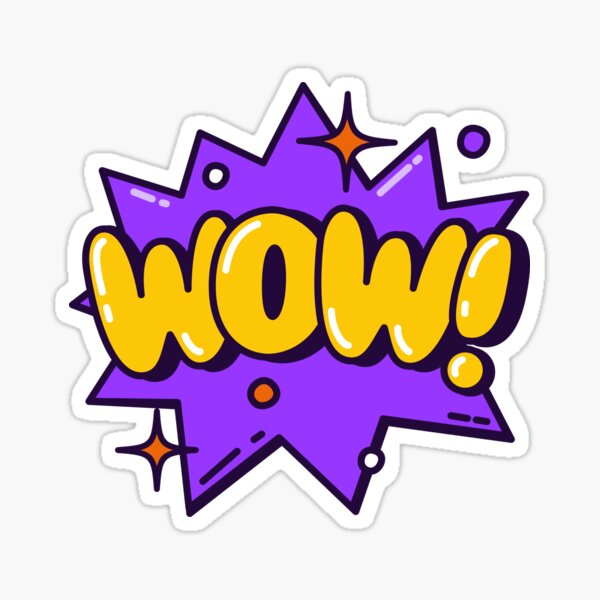 "wow! sticker" Sticker for Sale by GDjack | Redbubble