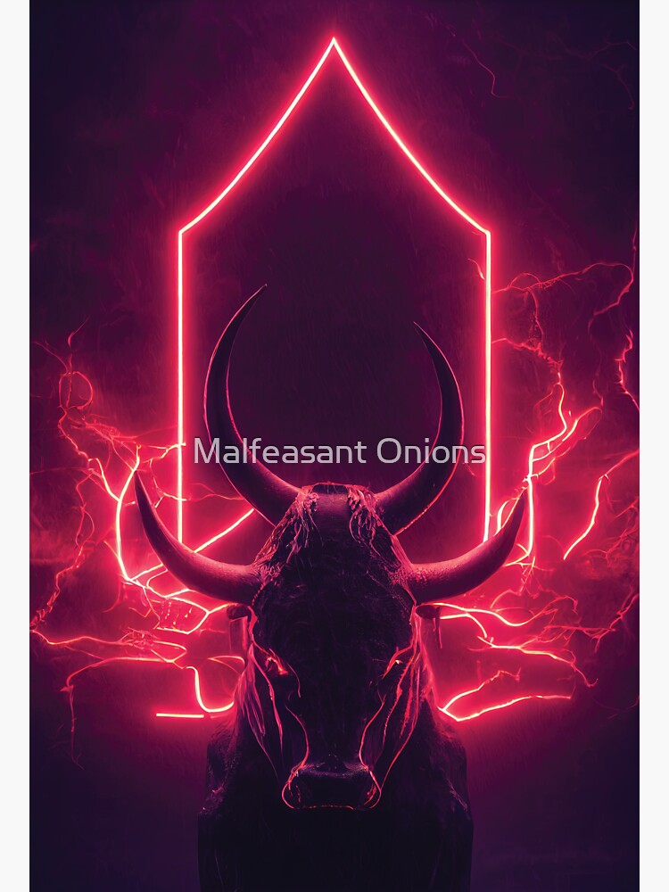 "The Bull of Doom V2" Sticker for Sale by malf-onions | Redbubble