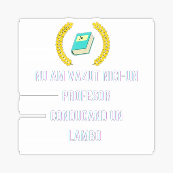 "Scoala si profesorii" Sticker for Sale by Adi2009 | Redbubble