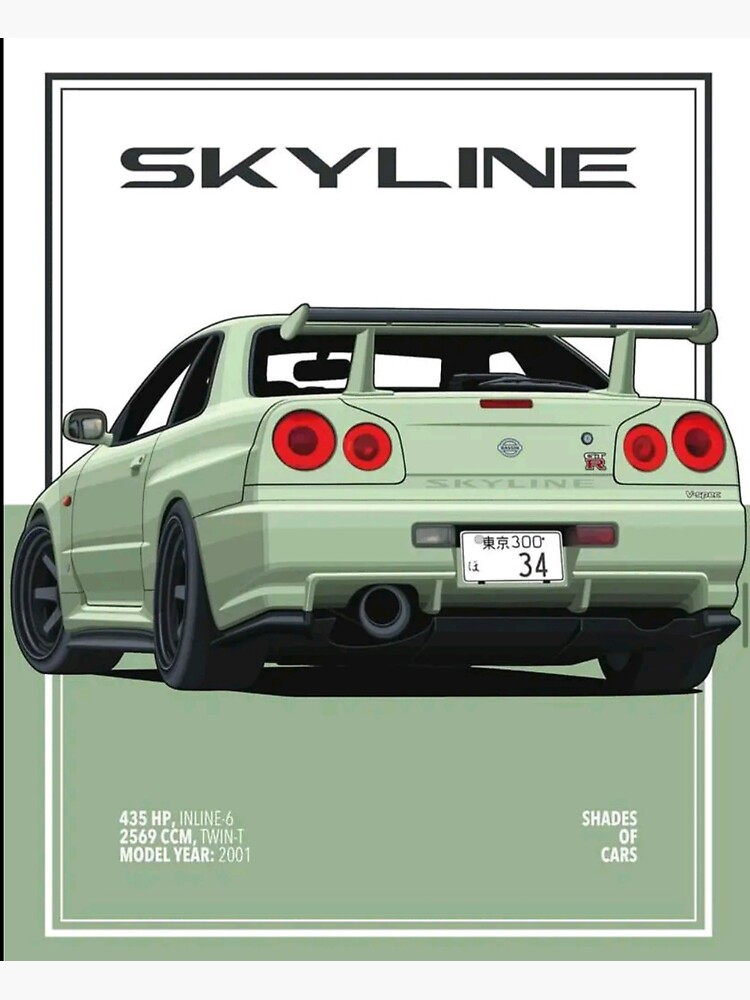 "Nissan Skyline GTR r34" Sticker for Sale by TrifunShop | Redbubble