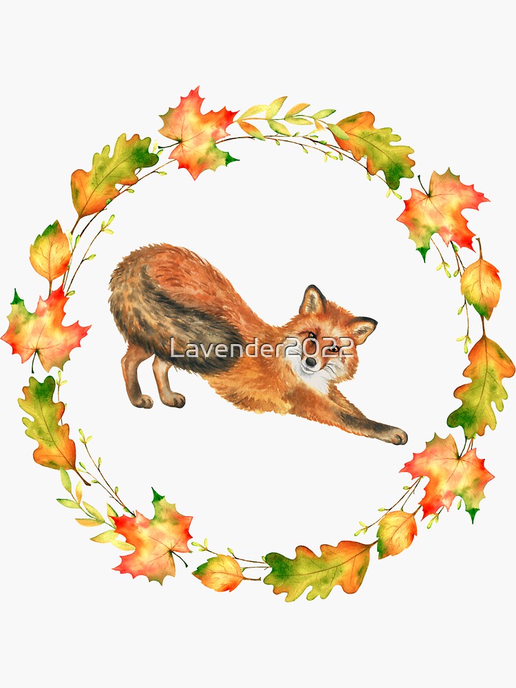"Leafy Fox" Sticker for Sale by Lavender2022 | Redbubble