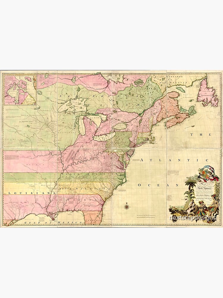 "British and French Colonial Map, 1755 by Mitchell" Poster for Sale by ...