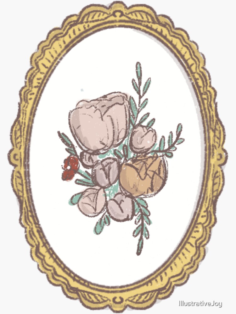 "Fall Floral Elegant Aesthetic Frame" Sticker for Sale by ...