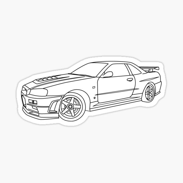 "Nissan Skyline Gtr r34" Sticker for Sale by TrifunShop | Redbubble