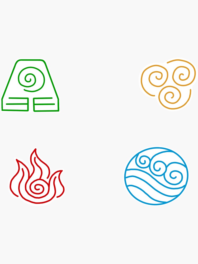 "Avatar Element Symbols Pack" Sticker for Sale by berkleyharle | Redbubble