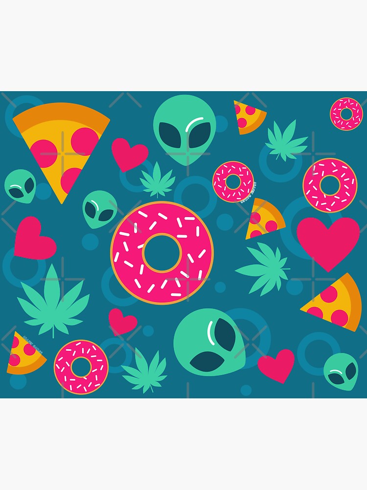 "Alien Pizza Party" Sticker for Sale by ArashiiGames | Redbubble