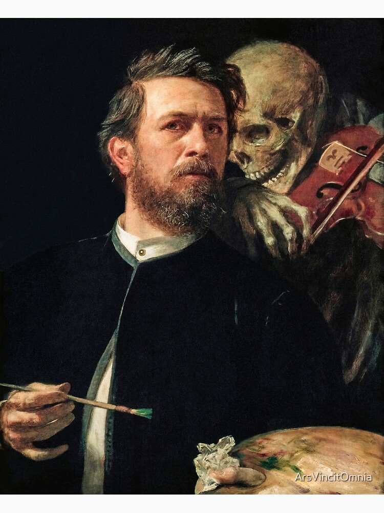 "Self Portrait with Death Playing the Fiddle - Arnold Bocklin" Poster ...