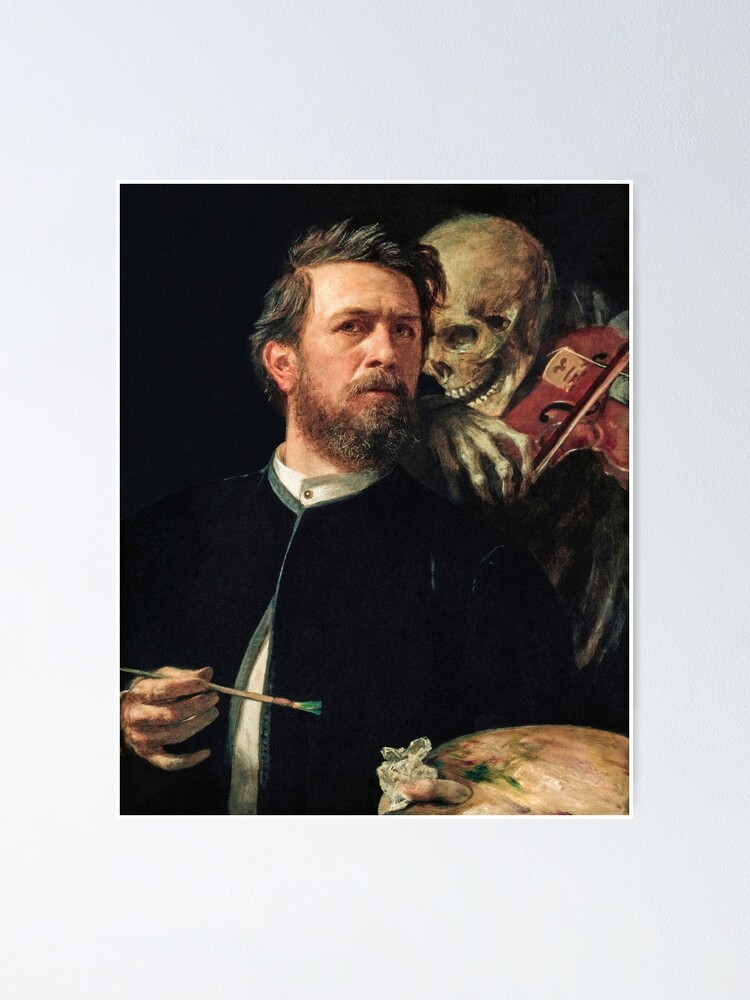 "Self Portrait with Death Playing the Fiddle - Arnold Bocklin" Poster ...