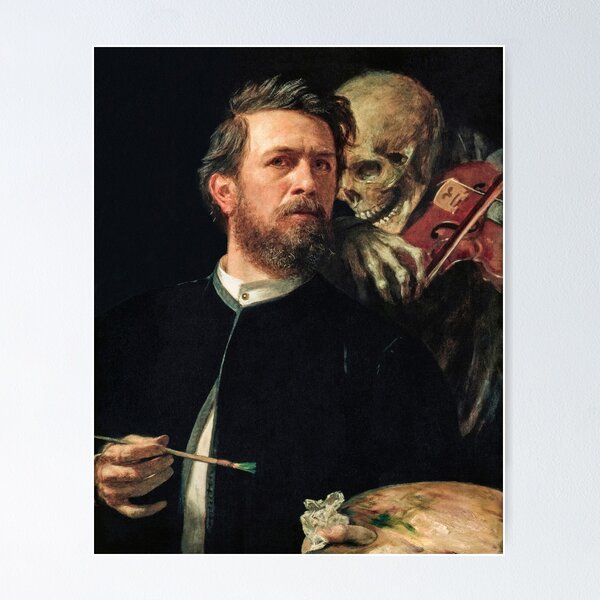 "Self Portrait with Death Playing the Fiddle - Arnold Bocklin" Poster ...