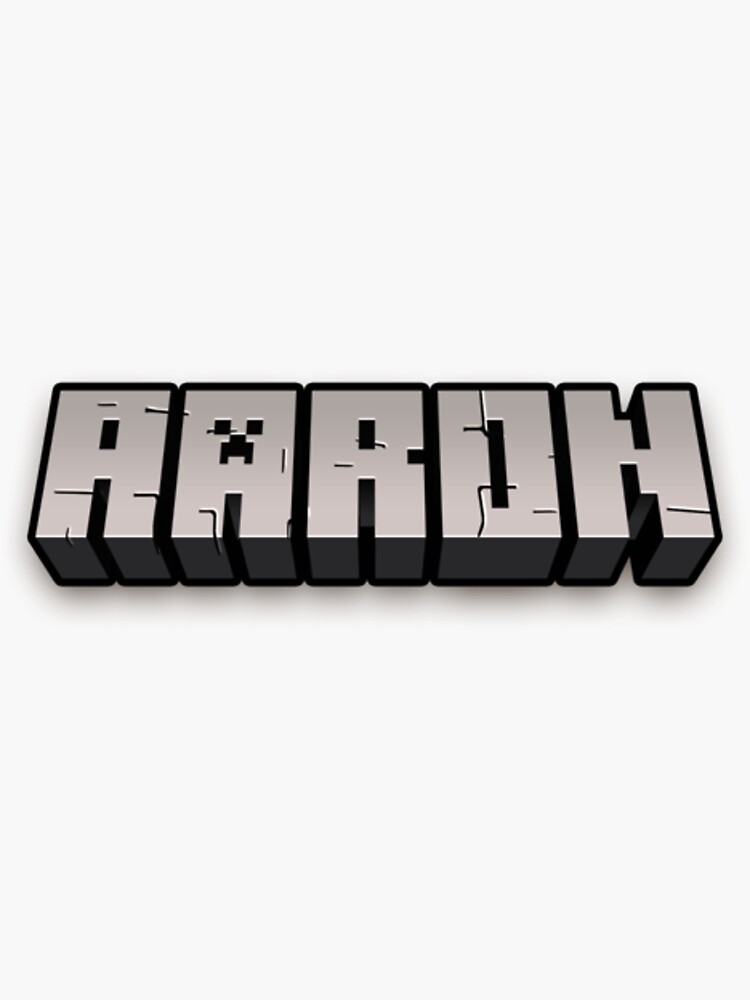 "Aaron - Minecraft Nametag - Aaron Minecraft Name Label" Sticker for ...