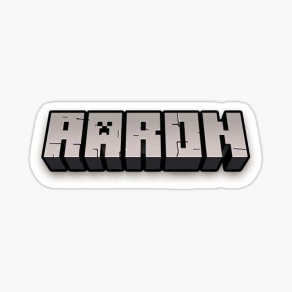 "Aaron - Minecraft Nametag - Aaron Minecraft Name Label" Sticker for ...