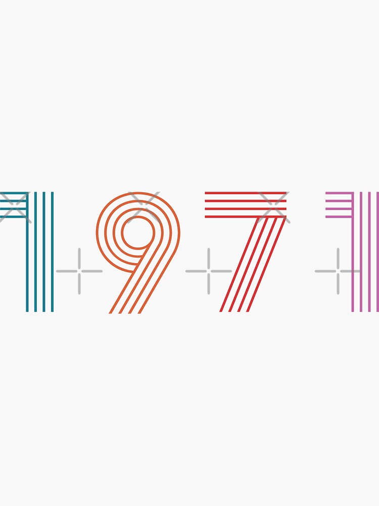 "Vintage 1971 Birthday Gift - Retro 1971" Sticker for Sale by ...