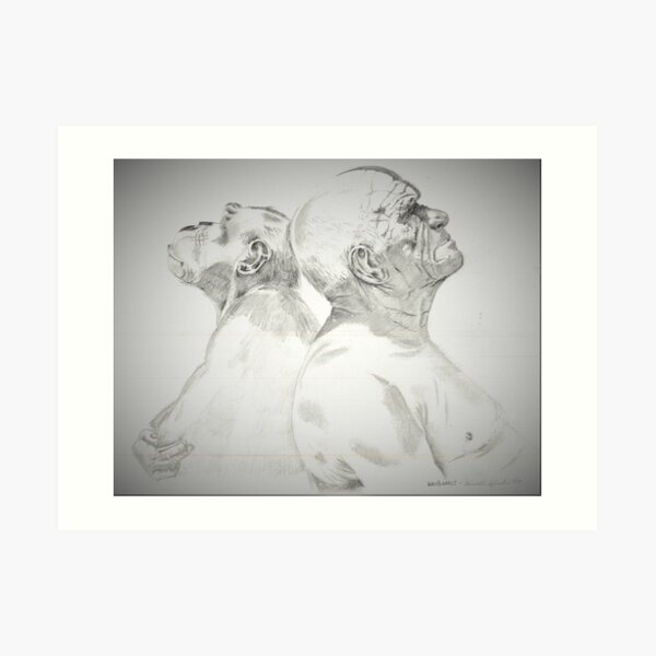 "Man And Monkey - Pencil Drawing By Don Sylvester" Art Print for Sale ...