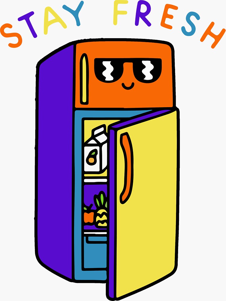 "STAY FRESH Fridge Colorful 2023" Sticker for Sale by MekkiShop | Redbubble
